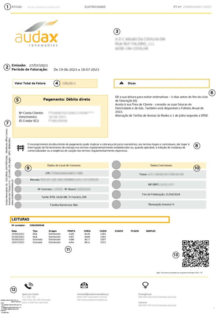 Entender a fatura da eletricidade - Audax Renewables